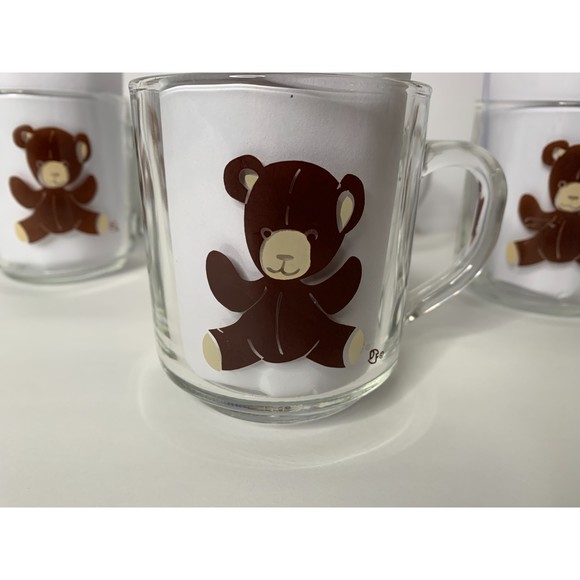 Luminarc | Dining | Vintage Luminarc Clear Brown Bear Mug Set Of 4 ...